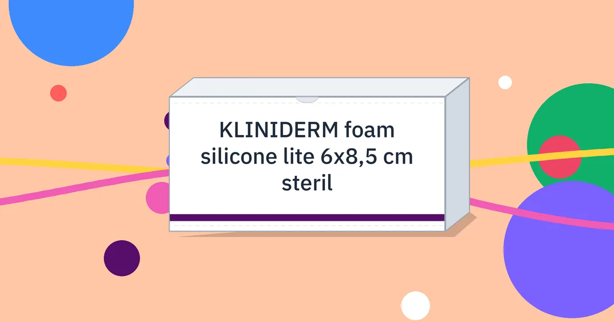Symbolbild: Packung mit der Aufschrift KLINIDERM foam silicone lite 6x8,5 cm steril (PZN 13154420) – Verfügbarkeit und Bezug in Apotheken in Frankfurt am Main