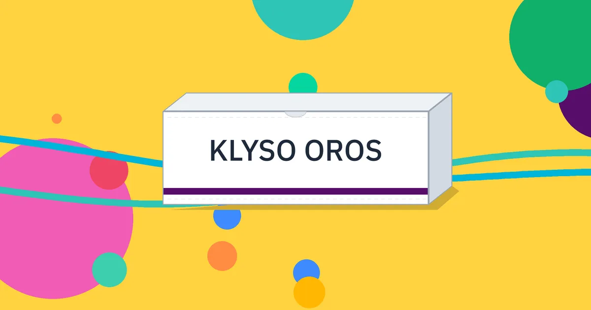 Symbolbild: Packung mit der Aufschrift KLYSO OROS (PZN 06999105) – Verfügbarkeit und Bezug in Apotheken in Frankfurt am Main