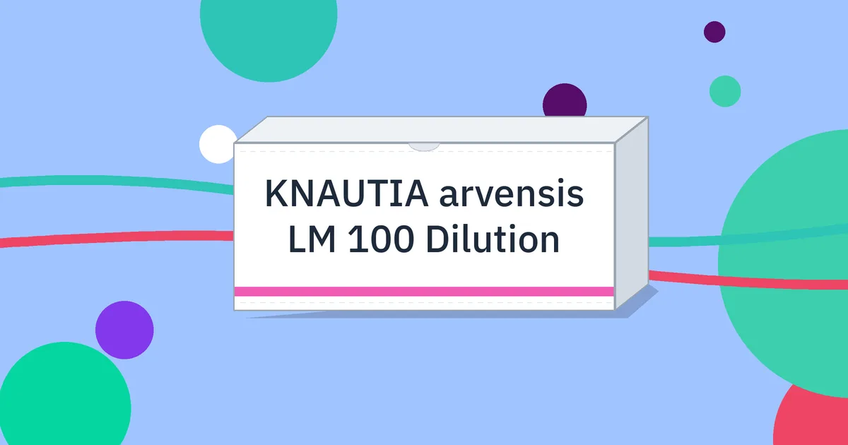Symbolbild: Packung mit der Aufschrift KNAUTIA arvensis LM 100 Dilution (PZN 13519264) – Verfügbarkeit und Bezug in Apotheken in Frankfurt am Main