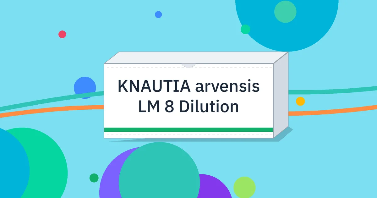 Symbolbild: Packung mit der Aufschrift KNAUTIA arvensis LM 8 Dilution (PZN 13518922) – Verfügbarkeit und Bezug in Apotheken in Frankfurt am Main