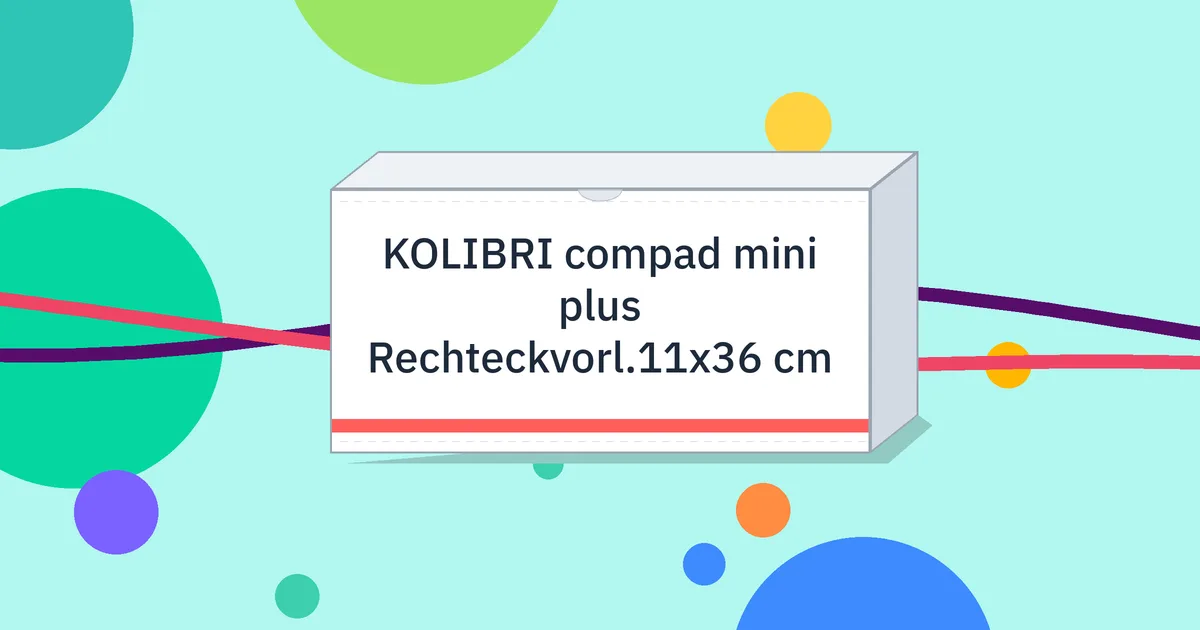 Symbolbild: Packung mit der Aufschrift KOLIBRI compad mini plus Rechteckvorl.11x36 cm (PZN 11872602) – Verfügbarkeit und Bezug in Apotheken in Frankfurt am Main