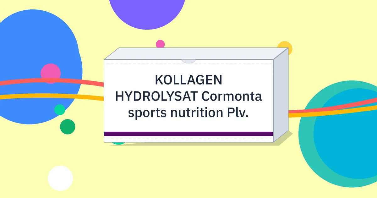 Symbolbild: Packung mit der Aufschrift KOLLAGEN HYDROLYSAT Cormonta sports nutrition Plv. (PZN 10252139) – Verfügbarkeit und Bezug in Apotheken in Frankfurt am Main