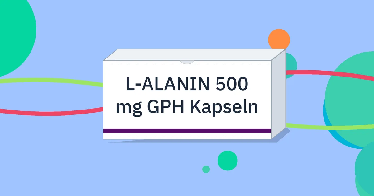 Symbolbild: Packung mit der Aufschrift L-ALANIN 500 mg GPH Kapseln (PZN 07605657) – Verfügbarkeit und Bezug in Apotheken in Frankfurt am Main