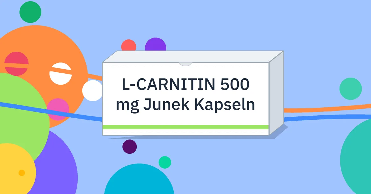 Symbolbild: Packung mit der Aufschrift L-CARNITIN 500 mg Junek Kapseln (PZN 01105126) – Verfügbarkeit und Bezug in Apotheken in Frankfurt am Main