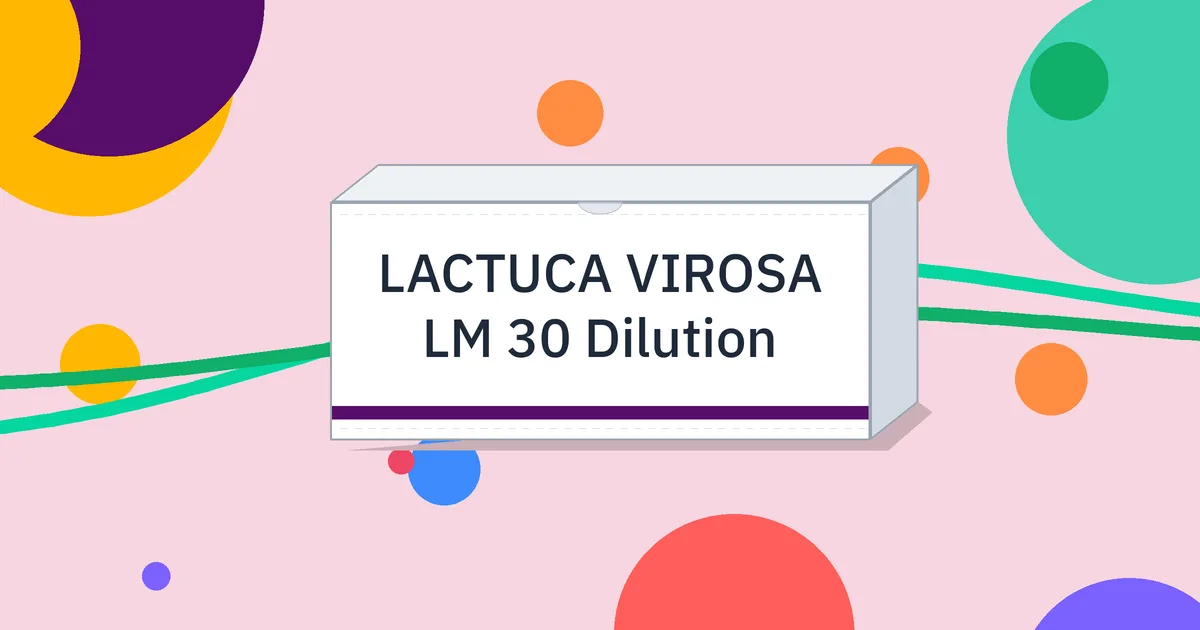 Symbolbild: Packung mit der Aufschrift LACTUCA VIROSA LM 30 Dilution (PZN 13521025) – Verfügbarkeit und Bezug in Apotheken in Frankfurt am Main