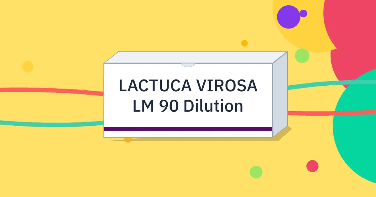 Symbolbild: Packung mit der Aufschrift LACTUCA VIROSA LM 90 Dilution (PZN 13521077) – Verfügbarkeit und Bezug in Apotheken in Frankfurt am Main