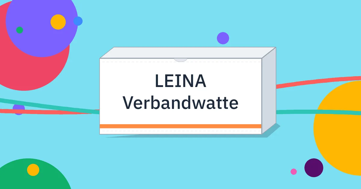 Symbolbild: Packung mit der Aufschrift LEINA Verbandwatte (PZN 08716318) – Verfügbarkeit und Bezug in Apotheken in Frankfurt am Main