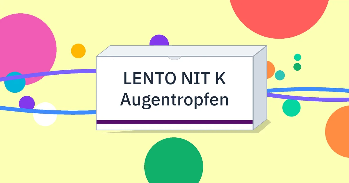 Symbolbild: Packung mit der Aufschrift LENTO NIT K Augentropfen (PZN 04407187) – Verfügbarkeit und Bezug in Apotheken in Frankfurt am Main