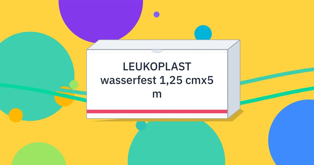 Symbolbild: Packung mit der Aufschrift LEUKOPLAST wasserfest 1,25 cmx5 m (PZN 00626142) – Verfügbarkeit und Bezug in Apotheken in Frankfurt am Main