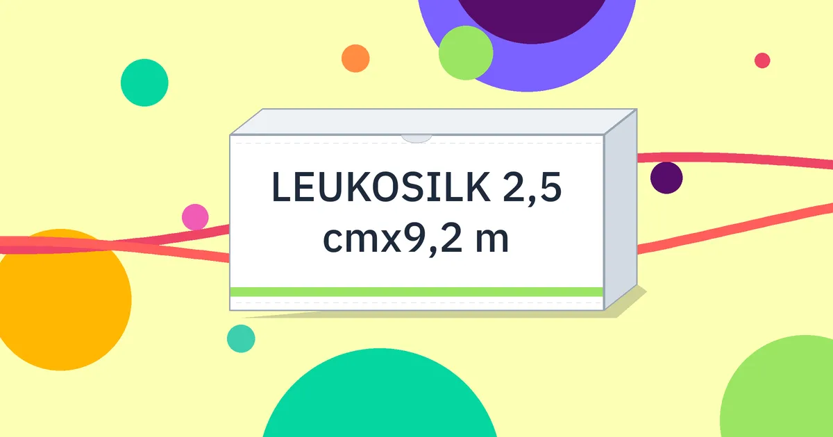 Symbolbild: Packung mit der Aufschrift LEUKOSILK 2,5 cmx9,2 m (PZN 19346876) – Verfügbarkeit und Bezug in Apotheken in Frankfurt am Main