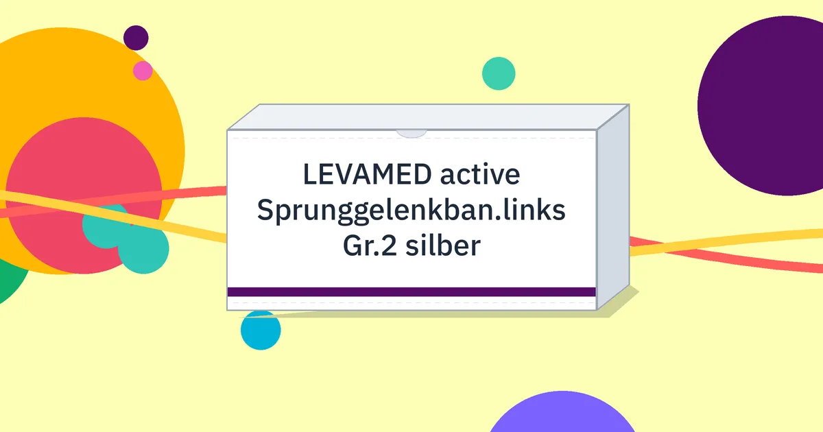 Symbolbild: Packung mit der Aufschrift LEVAMED active Sprunggelenkban.links Gr.2 silber (PZN 15294450) – Verfügbarkeit und Bezug in Apotheken in Frankfurt am Main