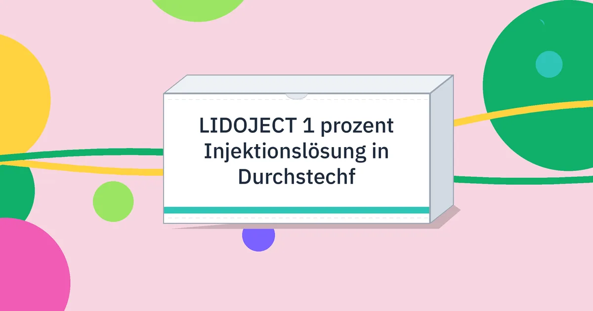 Symbolbild: Packung mit der Aufschrift LIDOJECT 1 prozent Injektionslösung in Durchstechf (PZN 06955266) – Verfügbarkeit und Bezug in Apotheken in Frankfurt am Main