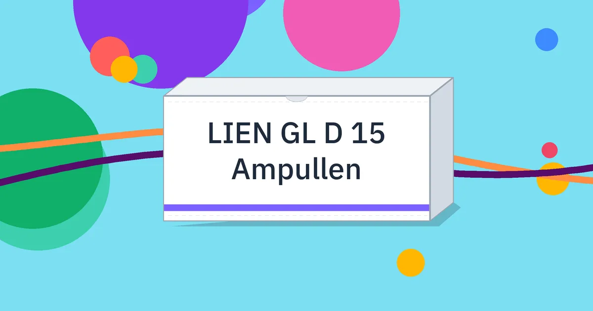 Symbolbild: Packung mit der Aufschrift LIEN GL D 15 Ampullen (PZN 03356542) – Verfügbarkeit und Bezug in Apotheken in Frankfurt am Main