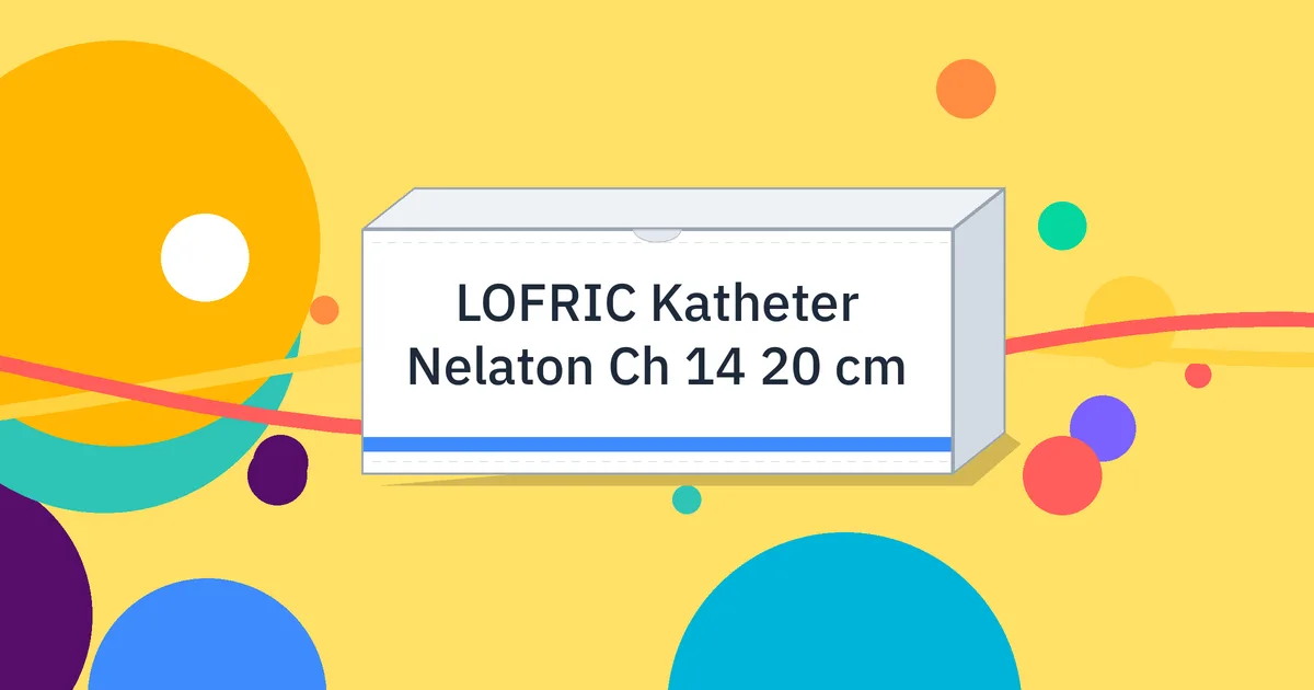 Symbolbild: Packung mit der Aufschrift LOFRIC Katheter Nelaton Ch 14 20 cm (PZN 16668869) – Verfügbarkeit und Bezug in Apotheken in Frankfurt am Main