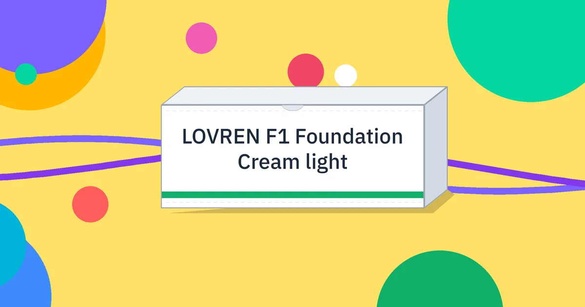 Symbolbild: Packung mit der Aufschrift LOVREN F1 Foundation Cream light (PZN 20030687) – Verfügbarkeit und Bezug in Apotheken in Frankfurt am Main
