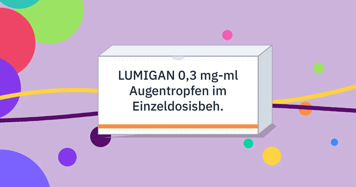 Symbolbild: Packung mit der Aufschrift LUMIGAN 0,3 mg-ml Augentropfen im Einzeldosisbeh. (PZN 10408937) – Verfügbarkeit und Bezug in Apotheken in Frankfurt am Main