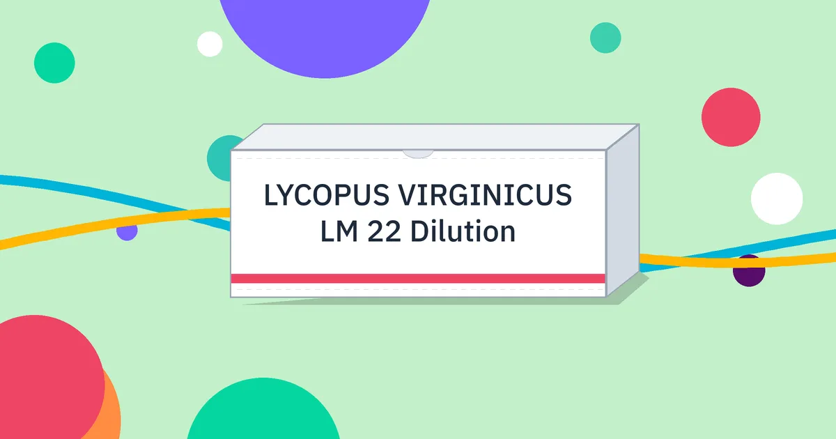 Symbolbild: Packung mit der Aufschrift LYCOPUS VIRGINICUS LM 22 Dilution (PZN 13538600) – Verfügbarkeit und Bezug in Apotheken in Frankfurt am Main