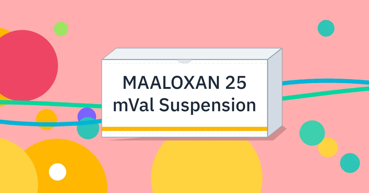 Symbolbild: Packung mit der Aufschrift MAALOXAN 25 mVal Suspension (PZN 02411032) – Verfügbarkeit und Bezug in Apotheken in Frankfurt am Main