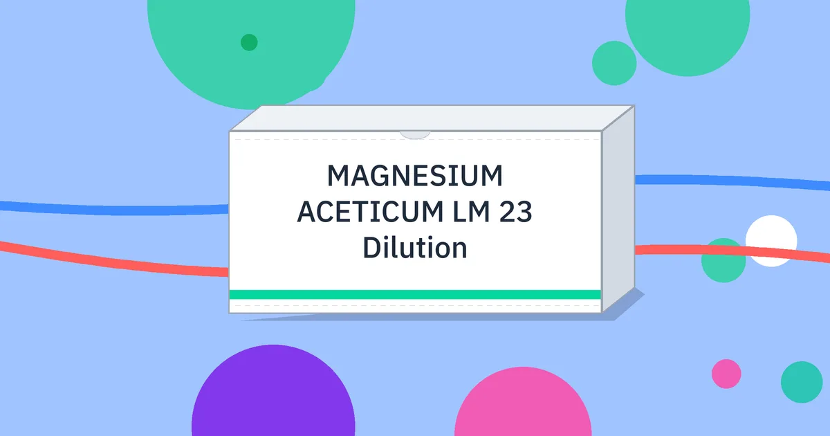 Symbolbild: Packung mit der Aufschrift MAGNESIUM ACETICUM LM 23 Dilution (PZN 12935776) – Verfügbarkeit und Bezug in Apotheken in Frankfurt am Main
