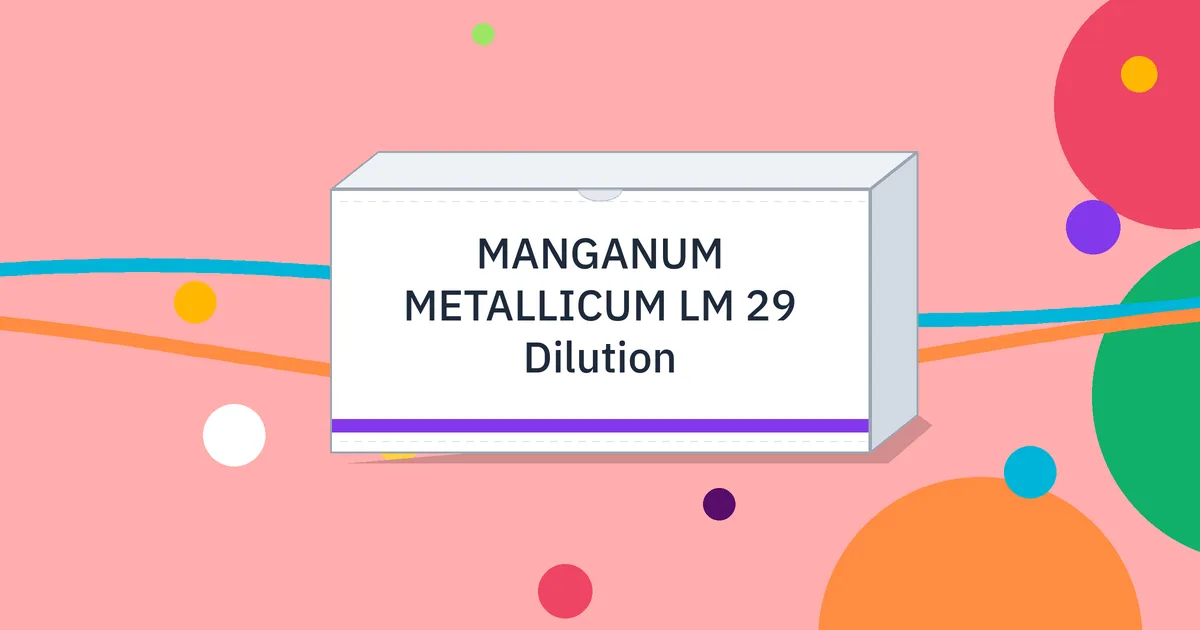 Symbolbild: Packung mit der Aufschrift MANGANUM METALLICUM LM 29 Dilution (PZN 12943451) – Verfügbarkeit und Bezug in Apotheken in Frankfurt am Main