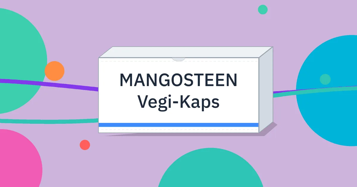 Symbolbild: Packung mit der Aufschrift MANGOSTEEN Vegi-Kaps (PZN 06922522) – Verfügbarkeit und Bezug in Apotheken in Frankfurt am Main