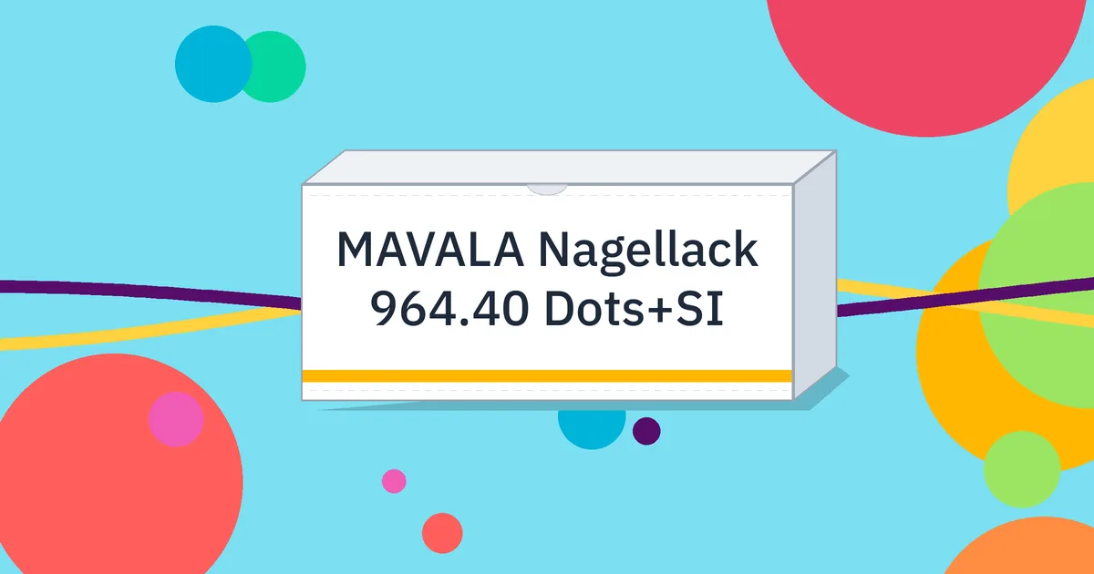 Symbolbild: Packung mit der Aufschrift MAVALA Nagellack 964.40 Dots+SI (PZN 18298572) – Verfügbarkeit und Bezug in Apotheken in Frankfurt am Main