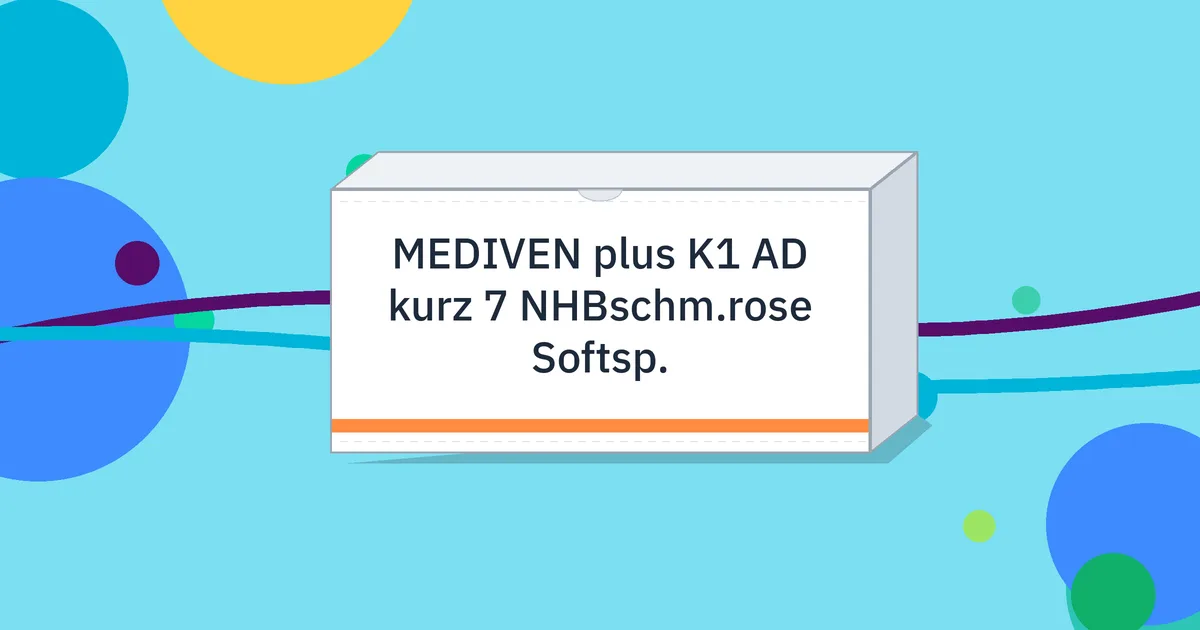 Symbolbild: Packung mit der Aufschrift MEDIVEN plus K1 AD kurz 7 NHBschm.rose Softsp. (PZN 15899331) – Verfügbarkeit und Bezug in Apotheken in Frankfurt am Main