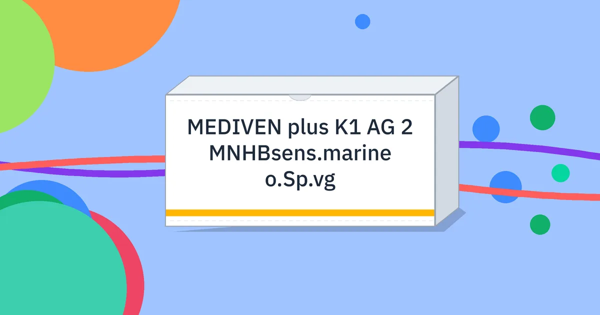 Symbolbild: Packung mit der Aufschrift MEDIVEN plus K1 AG 2 MNHBsens.marine o.Sp.vg (PZN 15917856) – Verfügbarkeit und Bezug in Apotheken in Frankfurt am Main