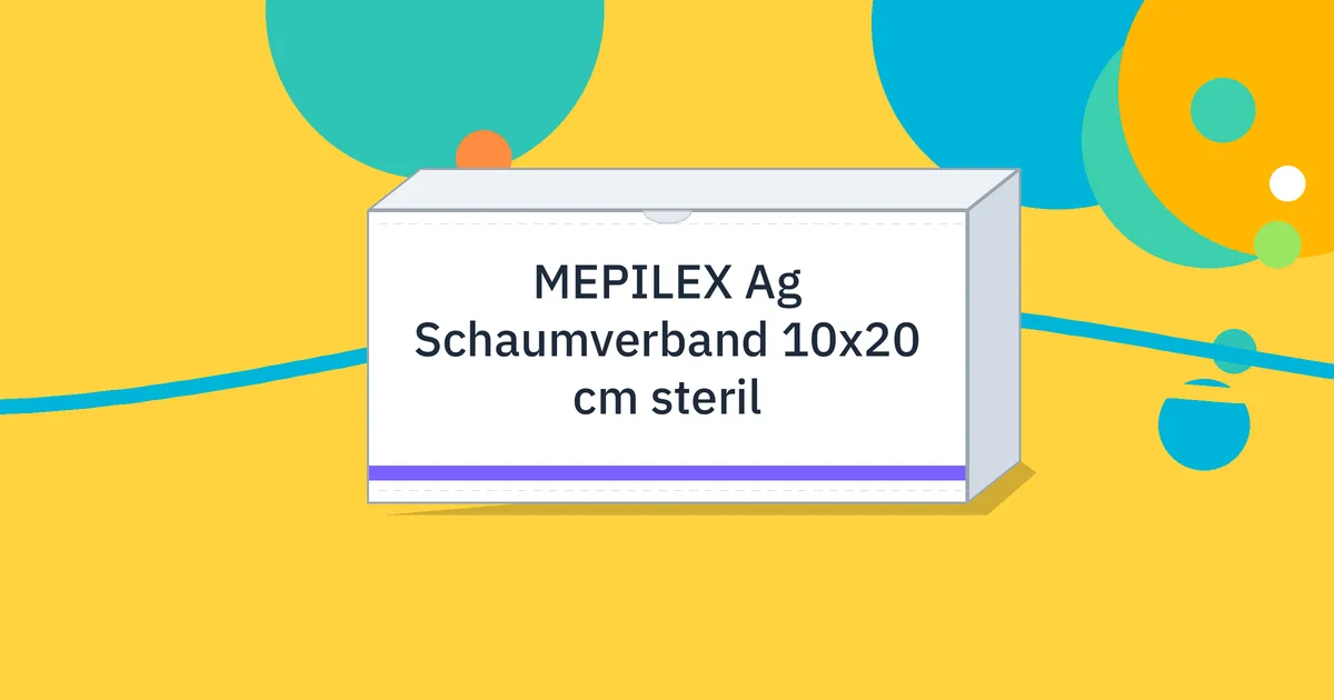 Symbolbild: Packung mit der Aufschrift MEPILEX Ag Schaumverband 10x20 cm steril (PZN 17163901) – Verfügbarkeit und Bezug in Apotheken in Frankfurt am Main