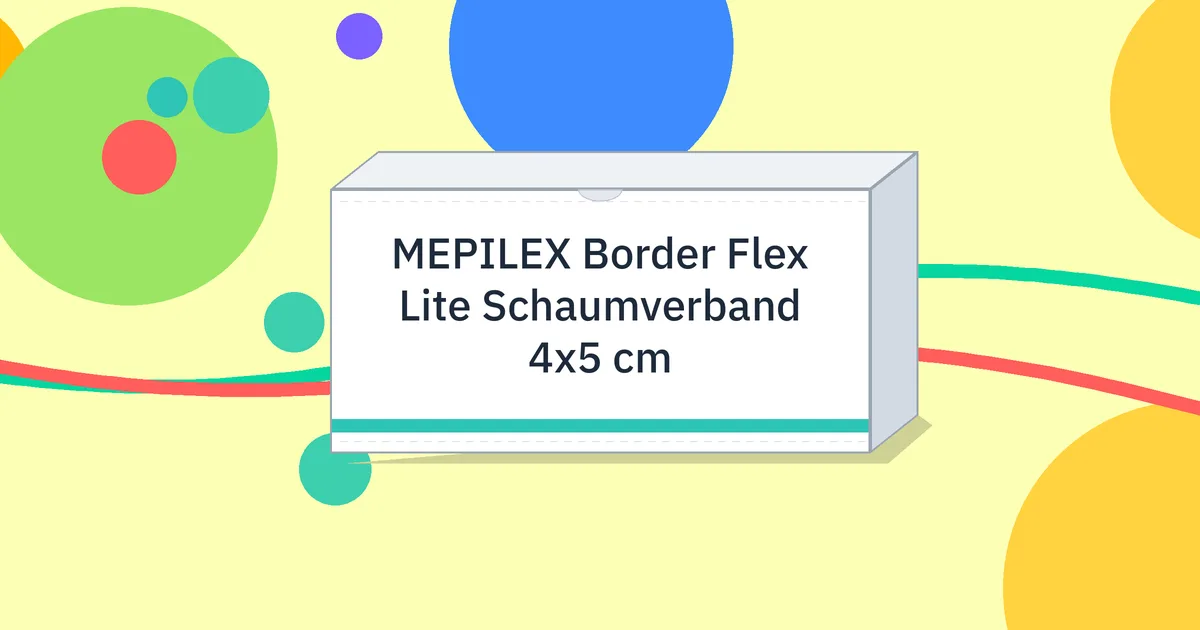 Symbolbild: Packung mit der Aufschrift MEPILEX Border Flex Lite Schaumverband 4x5 cm (PZN 19373471) – Verfügbarkeit und Bezug in Apotheken in Frankfurt am Main