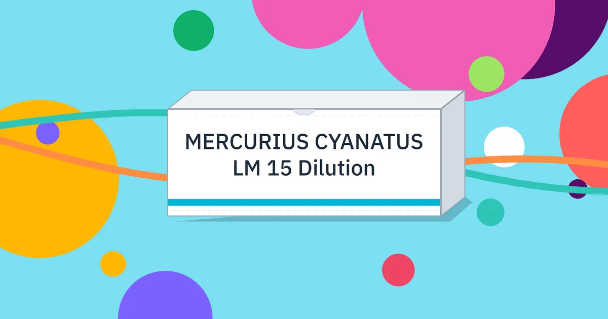 Symbolbild: Packung mit der Aufschrift MERCURIUS CYANATUS LM 15 Dilution (PZN 12950899) – Verfügbarkeit und Bezug in Apotheken in Frankfurt am Main
