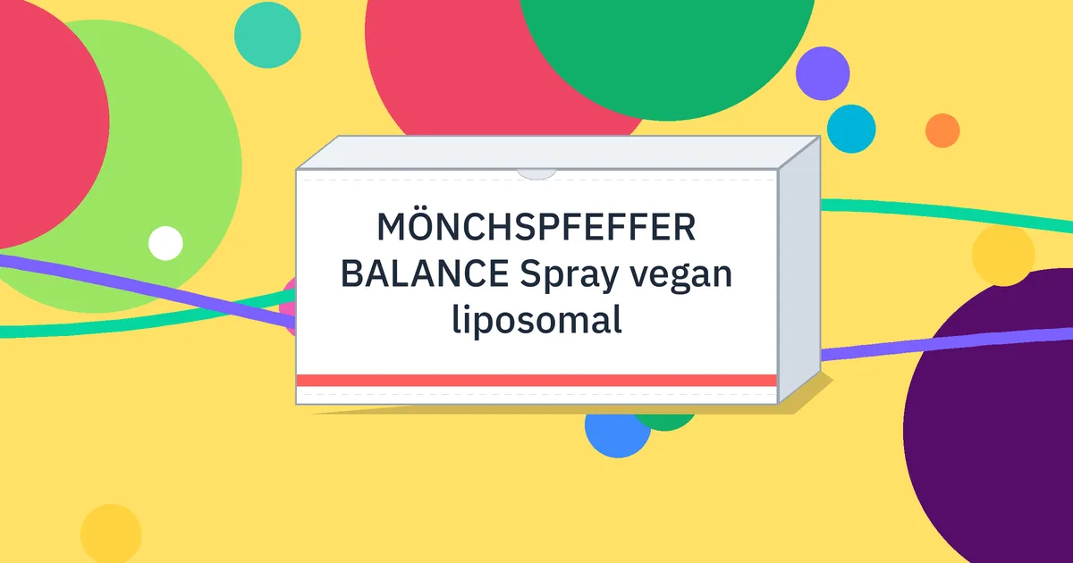 Symbolbild: Packung mit der Aufschrift MÖNCHSPFEFFER BALANCE Spray vegan liposomal (PZN 20608324) – Verfügbarkeit und Bezug in Apotheken in Frankfurt am Main