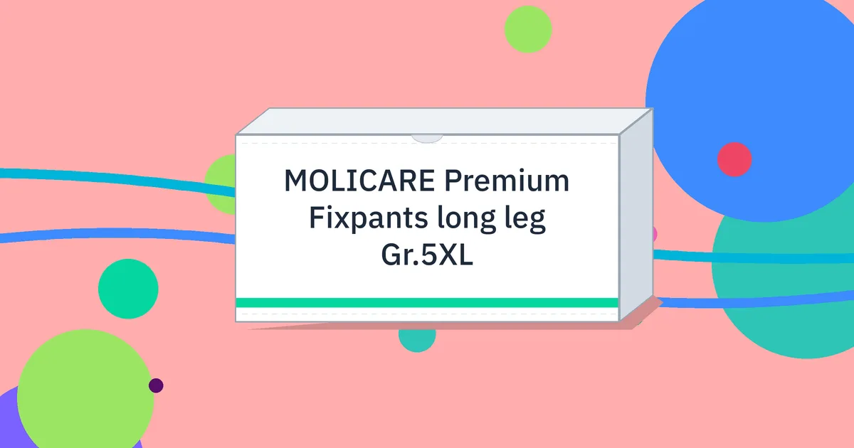 Symbolbild: Packung mit der Aufschrift MOLICARE Premium Fixpants long leg Gr.5XL (PZN 17249844) – Verfügbarkeit und Bezug in Apotheken in Frankfurt am Main