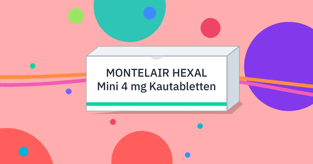 Symbolbild: Packung mit der Aufschrift MONTELAIR HEXAL Mini 4 mg Kautabletten (PZN 00232696) – Verfügbarkeit und Bezug in Apotheken in Frankfurt am Main