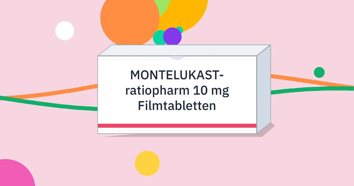 Symbolbild: Packung mit der Aufschrift MONTELUKAST-ratiopharm 10 mg Filmtabletten (PZN 09326298) – Verfügbarkeit und Bezug in Apotheken in Frankfurt am Main