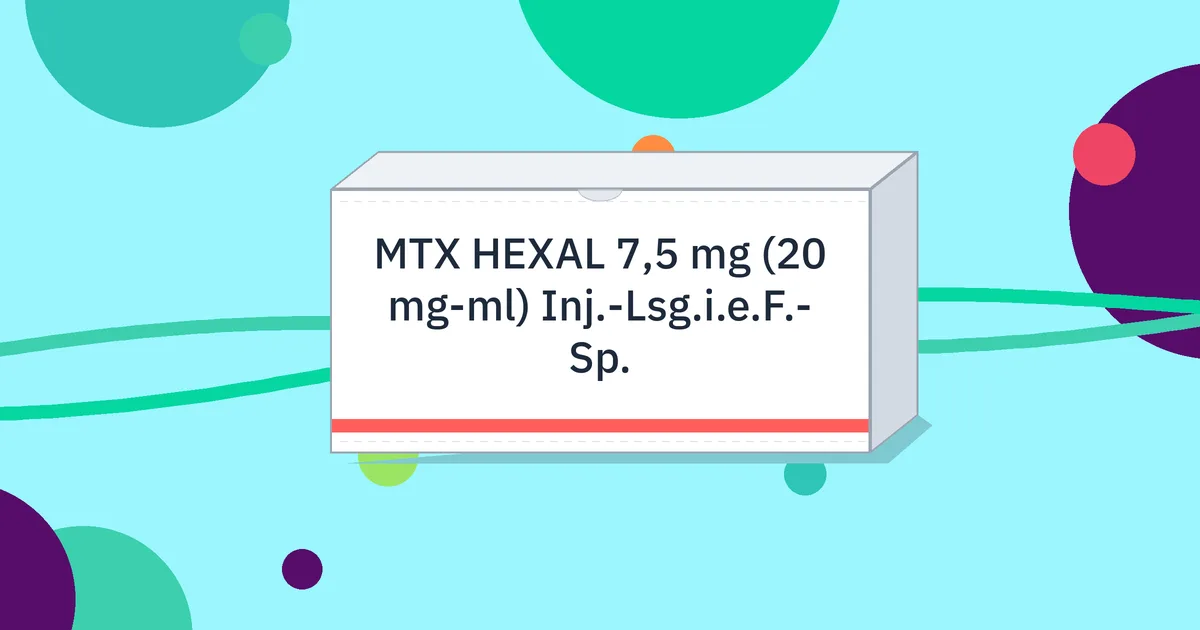 Symbolbild: Packung mit der Aufschrift MTX HEXAL 7,5 mg (20 mg-ml) Inj.-Lsg.i.e.F.-Sp. (PZN 09218781) – Verfügbarkeit und Bezug in Apotheken in Frankfurt am Main