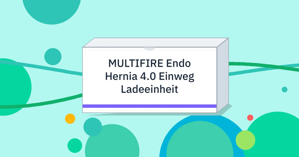 Symbolbild: Packung mit der Aufschrift MULTIFIRE Endo Hernia 4.0 Einweg Ladeeinheit (PZN 18258704) – Verfügbarkeit und Bezug in Apotheken in Frankfurt am Main