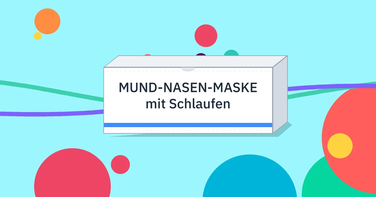 Symbolbild: Packung mit der Aufschrift MUND-NASEN-MASKE mit Schlaufen (PZN 16939676) – Verfügbarkeit und Bezug in Apotheken in Frankfurt am Main