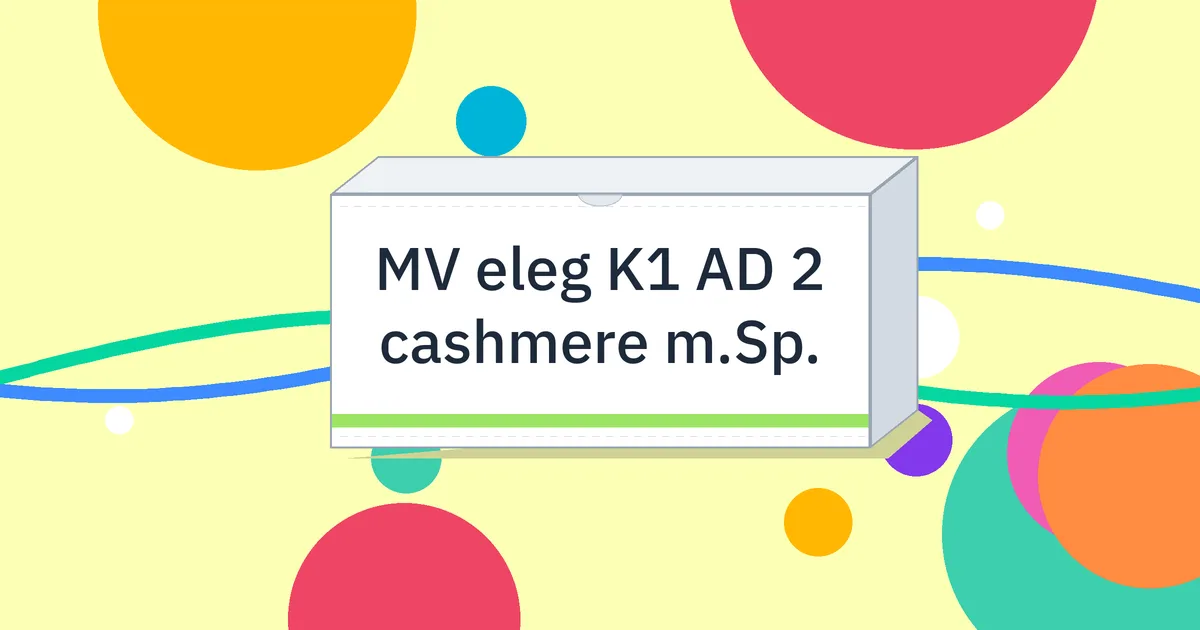 Symbolbild: Packung mit der Aufschrift MV eleg K1 AD 2 cashmere m.Sp. (PZN 14651623) – Verfügbarkeit und Bezug in Apotheken in Frankfurt am Main