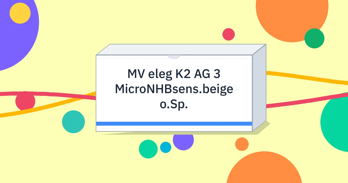 Symbolbild: Packung mit der Aufschrift MV eleg K2 AG 3 MicroNHBsens.beige o.Sp. (PZN 15724287) – Verfügbarkeit und Bezug in Apotheken in Frankfurt am Main