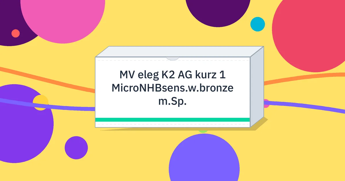 Symbolbild: Packung mit der Aufschrift MV eleg K2 AG kurz 1 MicroNHBsens.w.bronze m.Sp. (PZN 15711362) – Verfügbarkeit und Bezug in Apotheken in Frankfurt am Main