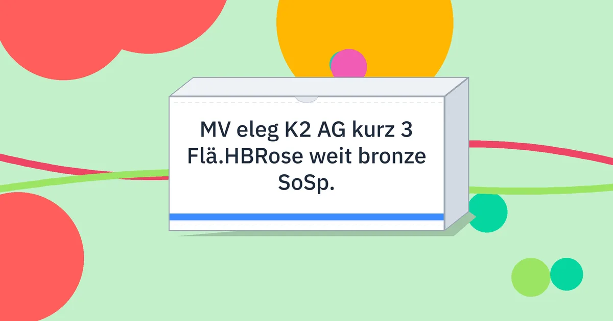 Symbolbild: Packung mit der Aufschrift MV eleg K2 AG kurz 3 Flä.HBRose weit bronze SoSp. (PZN 15706361) – Verfügbarkeit und Bezug in Apotheken in Frankfurt am Main