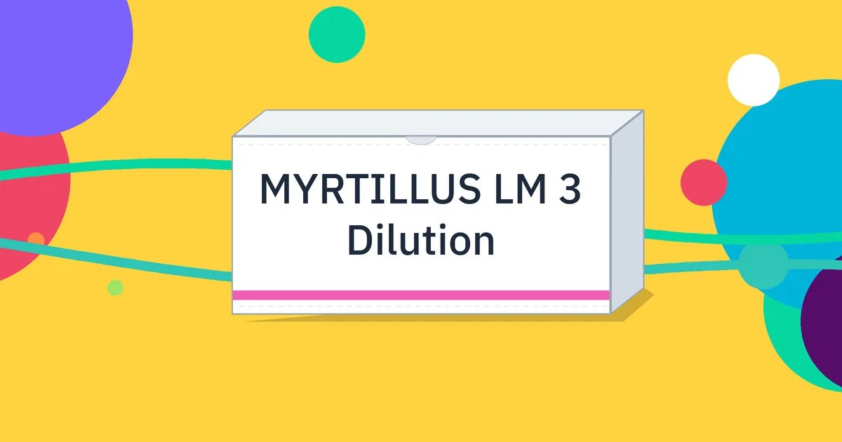 Symbolbild: Packung mit der Aufschrift MYRTILLUS LM 3 Dilution (PZN 13613388) – Verfügbarkeit und Bezug in Apotheken in Frankfurt am Main