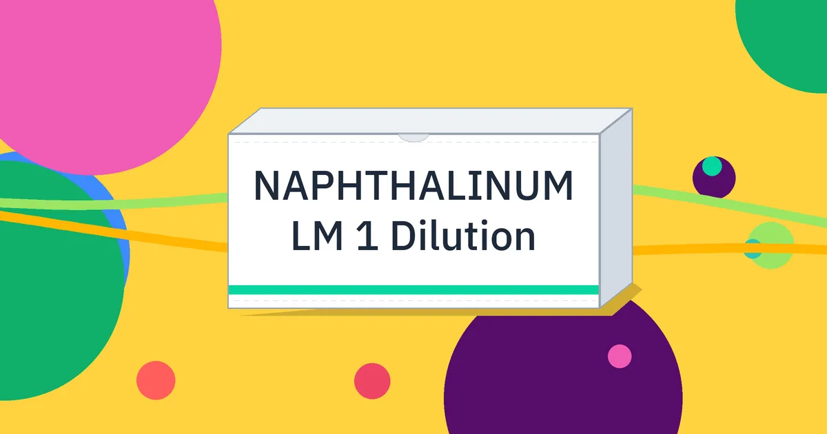 Symbolbild: Packung mit der Aufschrift NAPHTHALINUM LM 1 Dilution (PZN 12958317) – Verfügbarkeit und Bezug in Apotheken in Frankfurt am Main
