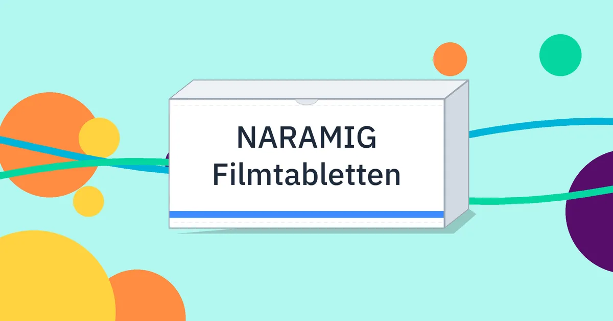Symbolbild: Packung mit der Aufschrift NARAMIG Filmtabletten (PZN 08608801) – Verfügbarkeit und Bezug in Apotheken in Frankfurt am Main