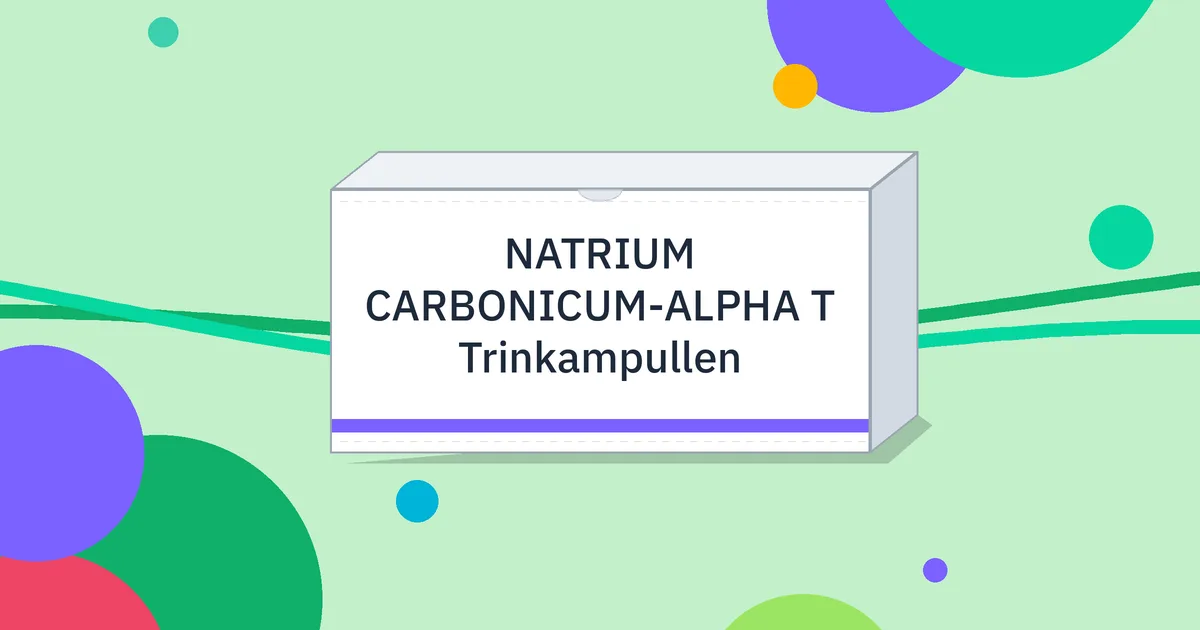 Symbolbild: Packung mit der Aufschrift NATRIUM CARBONICUM-ALPHA T Trinkampullen (PZN 10222581) – Verfügbarkeit und Bezug in Apotheken in Frankfurt am Main