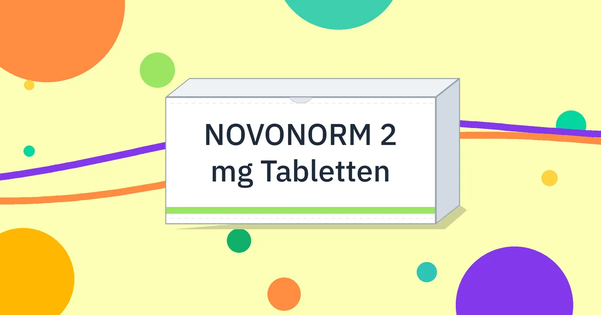 Symbolbild: Packung mit der Aufschrift NOVONORM 2 mg Tabletten (PZN 00806909) – Verfügbarkeit und Bezug in Apotheken in Frankfurt am Main