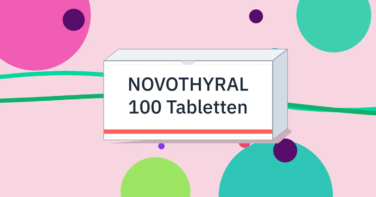 Symbolbild: Packung mit der Aufschrift NOVOTHYRAL 100 Tabletten (PZN 04964870) – Verfügbarkeit und Bezug in Apotheken in Frankfurt am Main