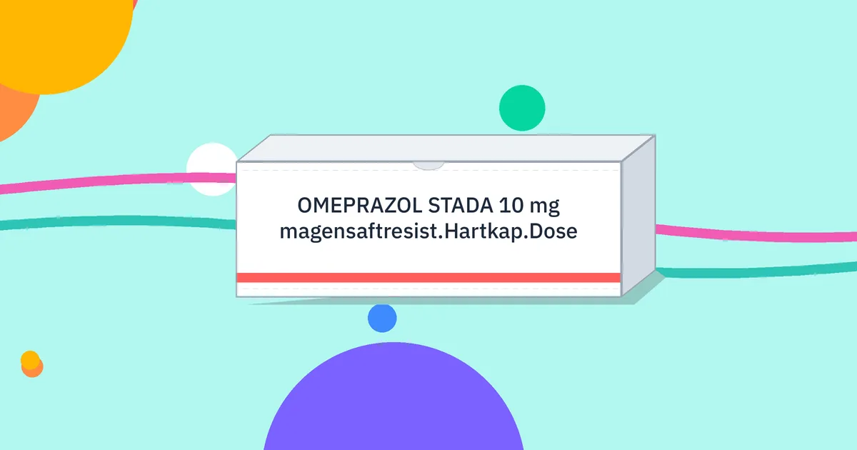 Symbolbild: Packung mit der Aufschrift OMEPRAZOL STADA 10 mg magensaftresist.Hartkap.Dose (PZN 03507863) – Verfügbarkeit und Bezug in Apotheken in Frankfurt am Main