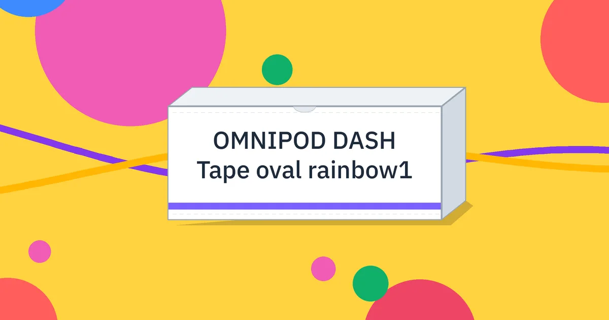 Symbolbild: Packung mit der Aufschrift OMNIPOD DASH Tape oval rainbow1 (PZN 18178879) – Verfügbarkeit und Bezug in Apotheken in Frankfurt am Main